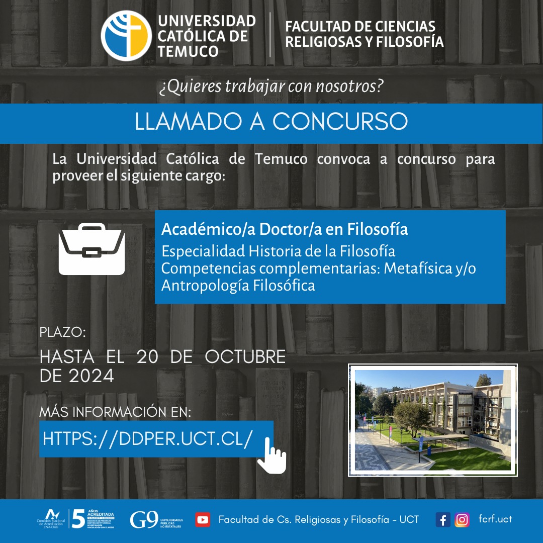 Llamado a Concurso: Doctor o Doctora en Filosofía - Universidad ...
